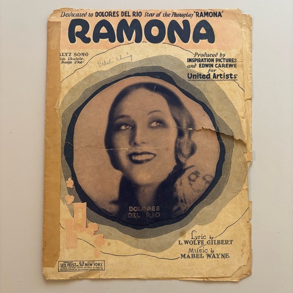 Other | Vintage 1927 Ramona Sheet Musicwaltz Songdedicated To Dolores ...